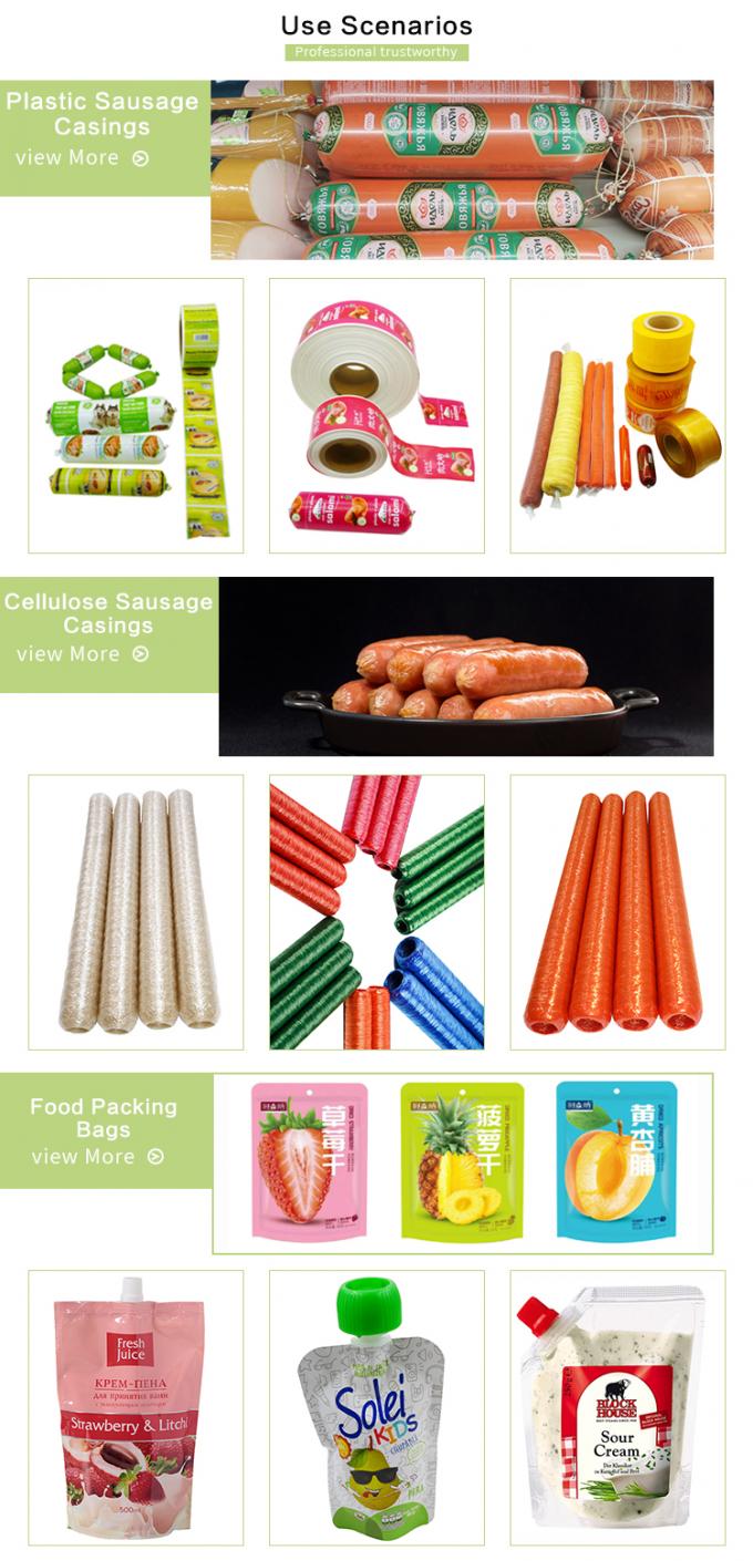 Sausage packaging casings easy peelable cooking printable brand logo ...