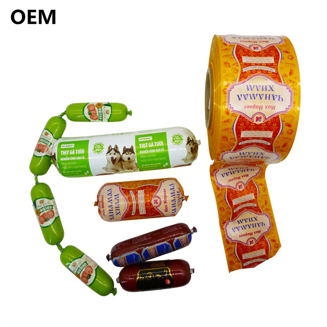 Food Grade Plastic Casing Flexography Printing Brand LOGO Sausage ...